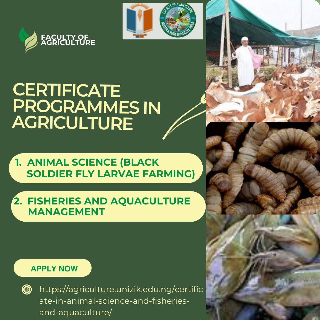 Certificate in Animal Science and Fisheries and Aquaculture - Faculty ...